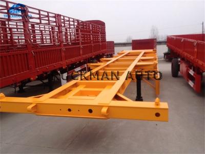 China 20ft 40ft Skeleton Semi Trailer Q345 Steel Container Trailer 30-60T Capacity for sale