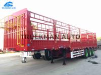 China 3 Axle 50 Ton Fence Semi Trailer 500mm Height Q345B Steel Transport Fruits Vegetables Livestock for sale