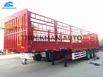 China 3 Axle 50 Ton Fence Semi Trailer 500mm Height Q345B Steel Transport Fruits Vegetables Livestock for sale