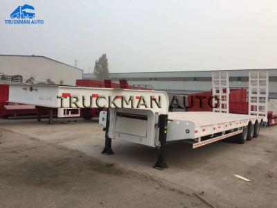 China 3 Axles Low Bed Semi Trailer 60 Ton Capacity Heavy Duty Flatbed Trailer for Construction Equipment for sale