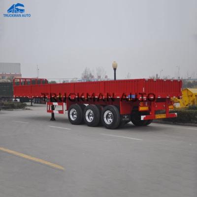China 60 Ton 3 Axle Side Wall Semi Trailer Tipper Loading Cargo 12000x2500mm for sale