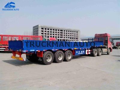 China Bulk Cargo Flatbed  Side Wall Semi Trailer  Bottom 3mm With Linglong Tire for sale