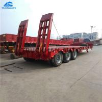 China Flexible Lowbed Trailer Truck , 3 Axle Low Bed Trailer 70 Tons Loading for sale
