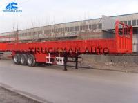 China 3 Axles Flatbed Cargo  Side Wall Semi Trailer With 50-70 Loading Capacity for sale