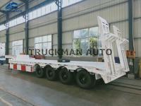 China 4 Axles Lowboy Semi Trailer Q345 High Tensile Steel 70-80 Tons Capacity for sale
