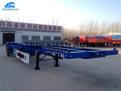 China Flatbed Container Semi Trailer 3 Axles 13 Ton Capacity Tubeless Tire 40FT for sale