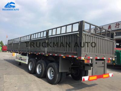 China 3 Axle 50 Ton Side Wall Semi Trailer for 40ft Container Bulk Goods Loading for sale