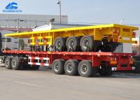 China 40ft 3 Axle Flatbed Container Semi Trailer 40-60 Ton Capacity for sale