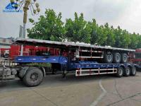 China 40-80 Ton 3 Axle 13/16t FUWA BPW Axle Flatbed Container Semi Trailer 20ft 40ft for sale