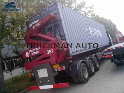 China 40ft 2x20ft Sidelifter Container Trailer 37000kg with XCMG Crane for sale