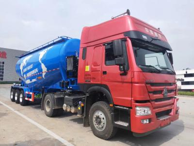 China 60 Ton Bulk Cement Tanker Trailer 3 Axles Weichai Motor Powder Transport for sale