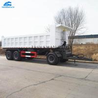 China Drawbar Dump Full Trailer Truck 30 Ton Capacity 7500x2300x1500mm for sale