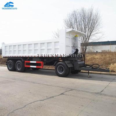 China Drawbar Dump Full Trailer Truck 30 Ton Capacity 7500x2300x1500mm for sale