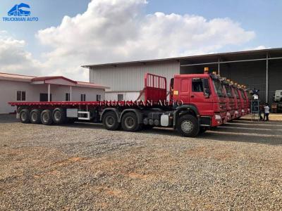 China 4 Axles 60 Tons Cement Bag Flatbed Trailer Q345B Steel Chassis for sale