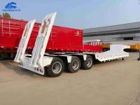 China Flatbed 3 Axle 60 Tons Low Bed Semi Trailer With ABS Brake System for sale