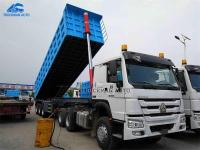China 3 Axles 60 Tons Mining Dump Semi Trailer Blue Heavy Duty Off Highway for sale