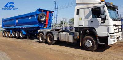 China 9 Axles 60 Ton 45 Cubic Meters Dump Semi Trailer Truck with HYVA Hydraulic System for sale