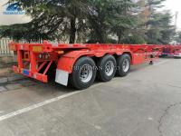 China Truckman Skeleton 3 Axles 40ft Container Semi Trailer Q345 Steel 8 Twist Locks for sale