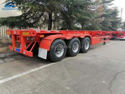 China Truckman Skeleton 3 Axles 40ft Container Semi Trailer Q345 Steel 8 Twist Locks for sale