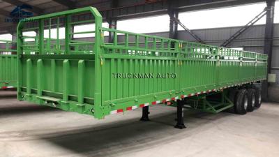 China 60000kg Flatbed Side Wall Trailer For Container Bulk Cargo Transport for sale