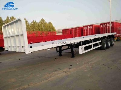 China 60 Ton Flatbed Container Trailer 12500x2500mm for Bulk Cargo Transport for sale