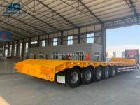 China 5 Axle 100 Ton Low Bed Semi Trailer for Heavy Duty Machinery Transport for sale