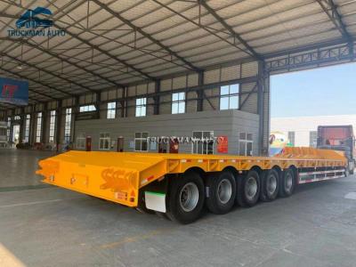 China 5 Axle 100 Ton Low Bed Semi Trailer for Heavy Duty Machinery Transport for sale