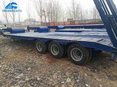 China 2017 3 Axle Used Low Bed Semi Trailer 70 Ton Capacity FUWA Axle for sale
