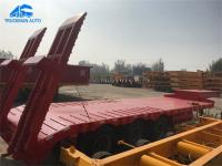 China Three Axles 50 Tons Flatbed Low Bed Semi Trailer With Radial Tire for sale
