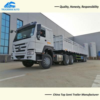 China 50 Tons Container Fence Semi Trailer 2 Axle For Bulk Cargo for sale