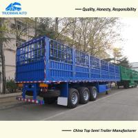 China 3 Axle 60 Tons Fence Semi Trailer 12R22.5 Tires BPW Axles Bulk Cargo Transport for sale