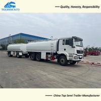 China Drawbar Full Trailer Truck 2 Axle 10000 Liter Loading for sale