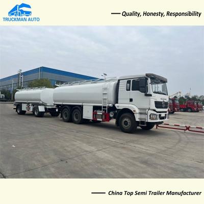 China Drawbar Full Trailer Truck 2 Axle 10000 Liter Loading for sale
