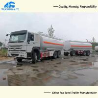 China 25000 Liter Draw Bar Fuel Oil Tank Trailer 2 Compartment Carbon Steel Chemical Transport for sale