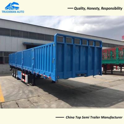 China 60 Tons Drop Side Wall Semi Trailer With 3.5 Inch Tractor Pin for sale