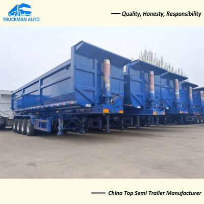 China 80R22.5 Tire U Shape Tipper Semi Trailer 4 Axles 60 Tons for sale