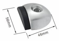 China Half Pot Type Stainless Steel Interior Door Stops With Rubber Striker Insert for sale