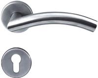 China Glossy Polished Stainless Steel Internal Door Handles With Same Color Screws for sale