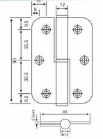 China Round Corner Lift Off Square Metal Door Hinges For Wooden Door Metalr Door for sale