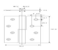 China 270° Take Down Square Door Hinges Stainless Steel With Round Corner for sale
