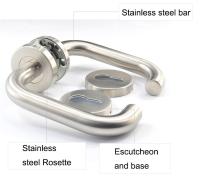 China Euro Style 316 Stainless Steel Door Handles Tube Lever Type For Wooden Metal Door for sale