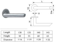 China Bevel Edge Stainless Steel Interior Door Handles Tubular Level Metal Door Handle for sale