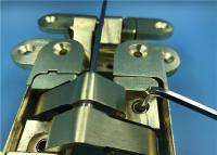 China Satin Brass Finish Heavy Duty Cabinet Door Hinges / Invisible Door Hinges for sale
