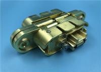 China Silent Mortise Mount Invisible Hinge Adjustable Satin Brass Surface Finish for sale
