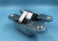 China Satin Chrome 3D Concealed Hinges For Solid  Wood / Metal Door Left Open for sale