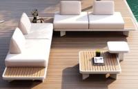 China Hot Sale Outdoor sofa with aluminum Materials and plastic wood Gardens Courtyards and Villas for sale