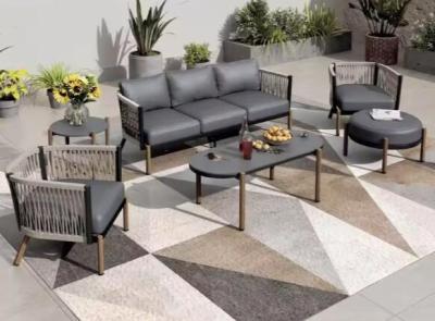 China Hot Sale Outdoor sofa with aluminum Materials and Rope Gardens Courtyards and Villas for sale