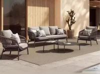China Hot Sale Outdoor Furniture Set 4 Pieces Weather Resistant UV Resistant Rope Durable Aluminum Frame Ideal for Gardens Courtyards Villas for sale