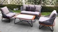 China Outdoor Furniture 4Pieces Weather Resistant UV Resistant Rope Durable Aluminum Frame Ideal for Gardens Courtyards Villas for sale