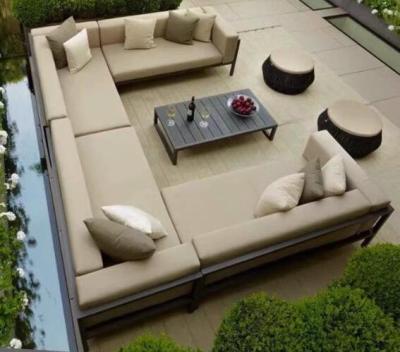 China Garden sofa set 7Pieces Weather Resistant UV Resistant Rope Durable Aluminum Frame Ideal for Gardens Courtyards Villas for sale